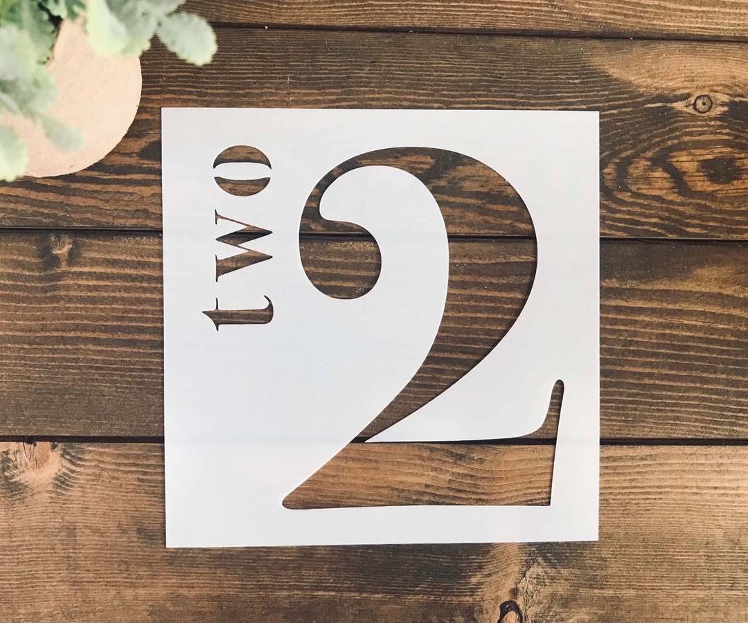 Stencil, Reusable Number Two Stencil, Number 2 Stencil, Birthday Number ...