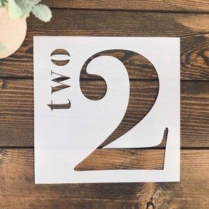 Stencil, Reusable Number Two Stencil, Number 2 Stencil, Birthday Number ...