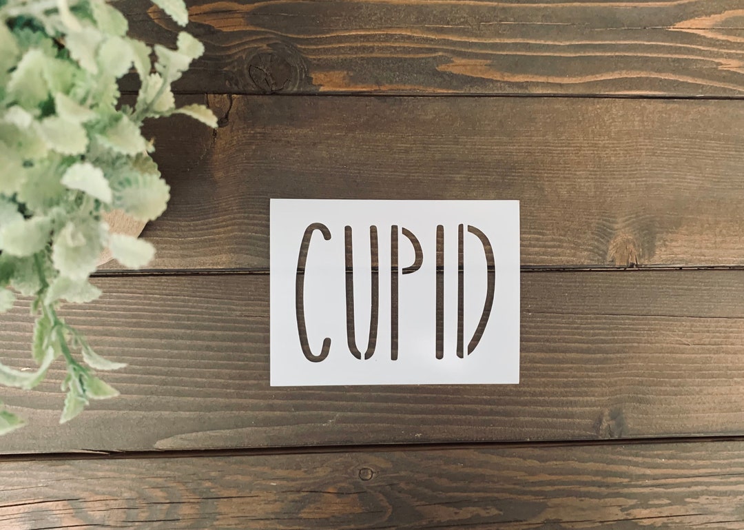 Stencil, Cupid Word Stencil, Valentine Stencils, Valentine Skinny Word ...