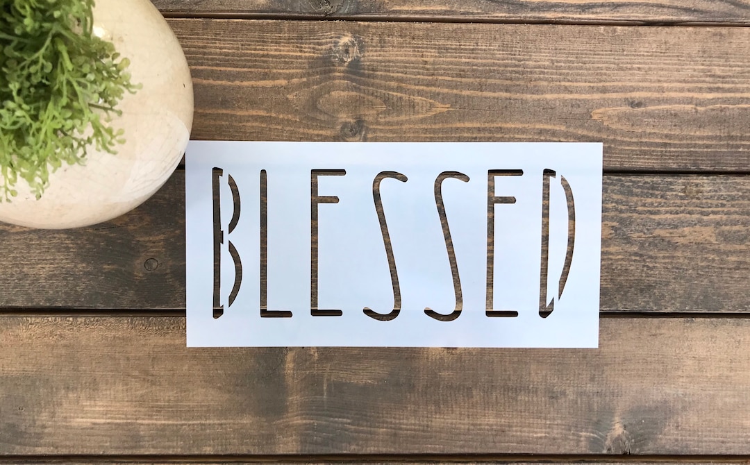 Stencil, Blessed Word Stencil, Fall Stencils, Skinny Font Stencils,gift ...