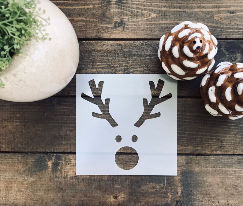 Reusable Rudolph Face Stencil, Christmas DIY Decor - Etsy