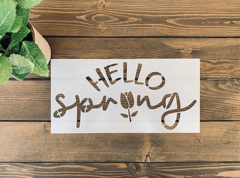 Stencil Reusable Hello Spring Stencil Spring Stencil Spring - Etsy