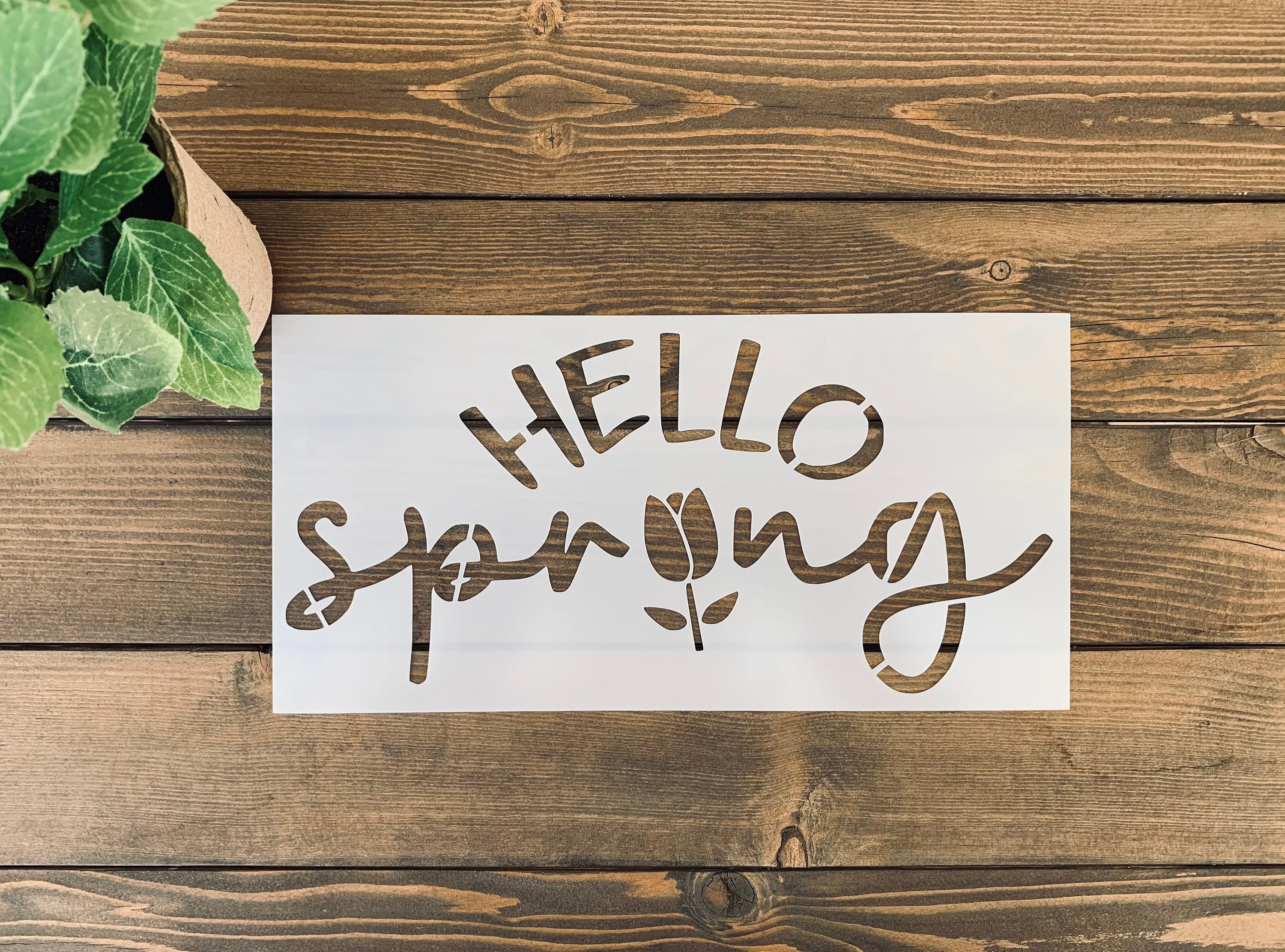 Stencil Reusable Hello Spring Stencil Spring Stencil Spring | Etsy