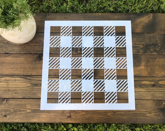 Buffalo Plaid Stencil Buffalo Plaid Pattern Buffalo Check Stencil DIY ...