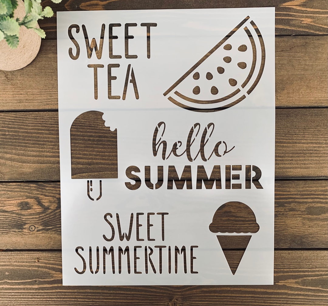 Stencil, Reusable Summer Stencil Sheet, Summer Stencil, Mini Sign ...