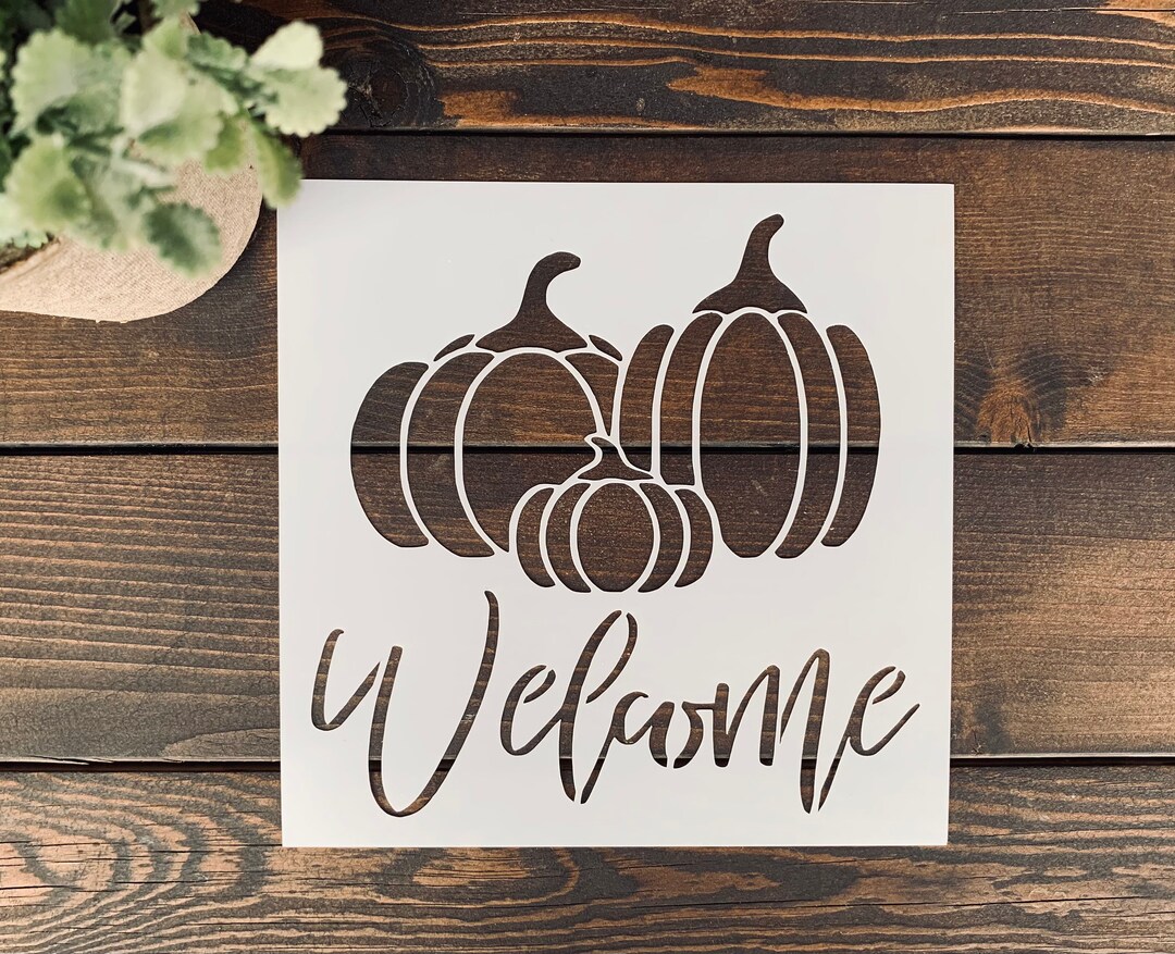 Stencil, Pumpkin Stencil, Welcome Stencil, Welcome Pumpkin Stencil ...