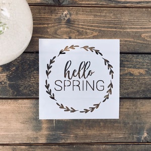 Spring Stencils, Reusable Spring Themed Stencils, Hello Spring Stencil ...