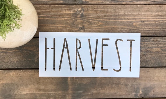 Stencil Harvest Word Stencil Fall Stencils Skinny Font | Etsy