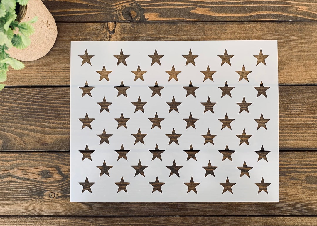 50 Star Stencil – American Flag Pattern, Reusable Template - Etsy