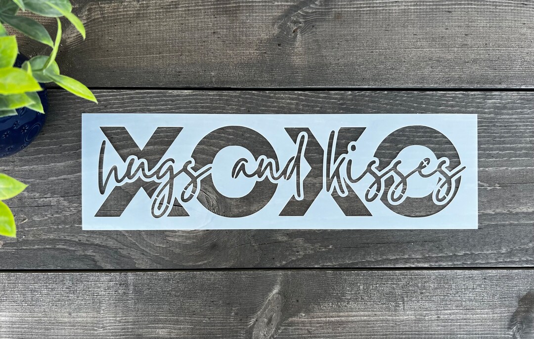 Stencil, Reusable Hugs and Kisses Stencil, Heart Stencil, Love Stencil ...