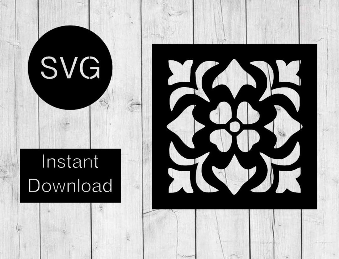 Tile Stencil SVG, Tile Stencil Cut File, Instant Stencil SVG, Farmhouse ...