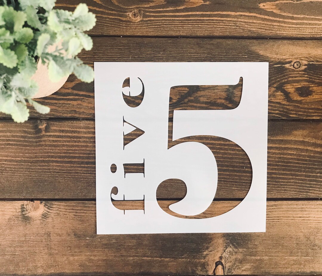 Stencil, Reusable Number Five Stencil, Number 5 Stencil, Birthday ...
