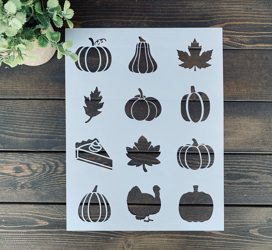 Stencil, Pumpkin Stencil Sheet, Fall Stencil Sheet, 2” Fall Stencil, 2 ...