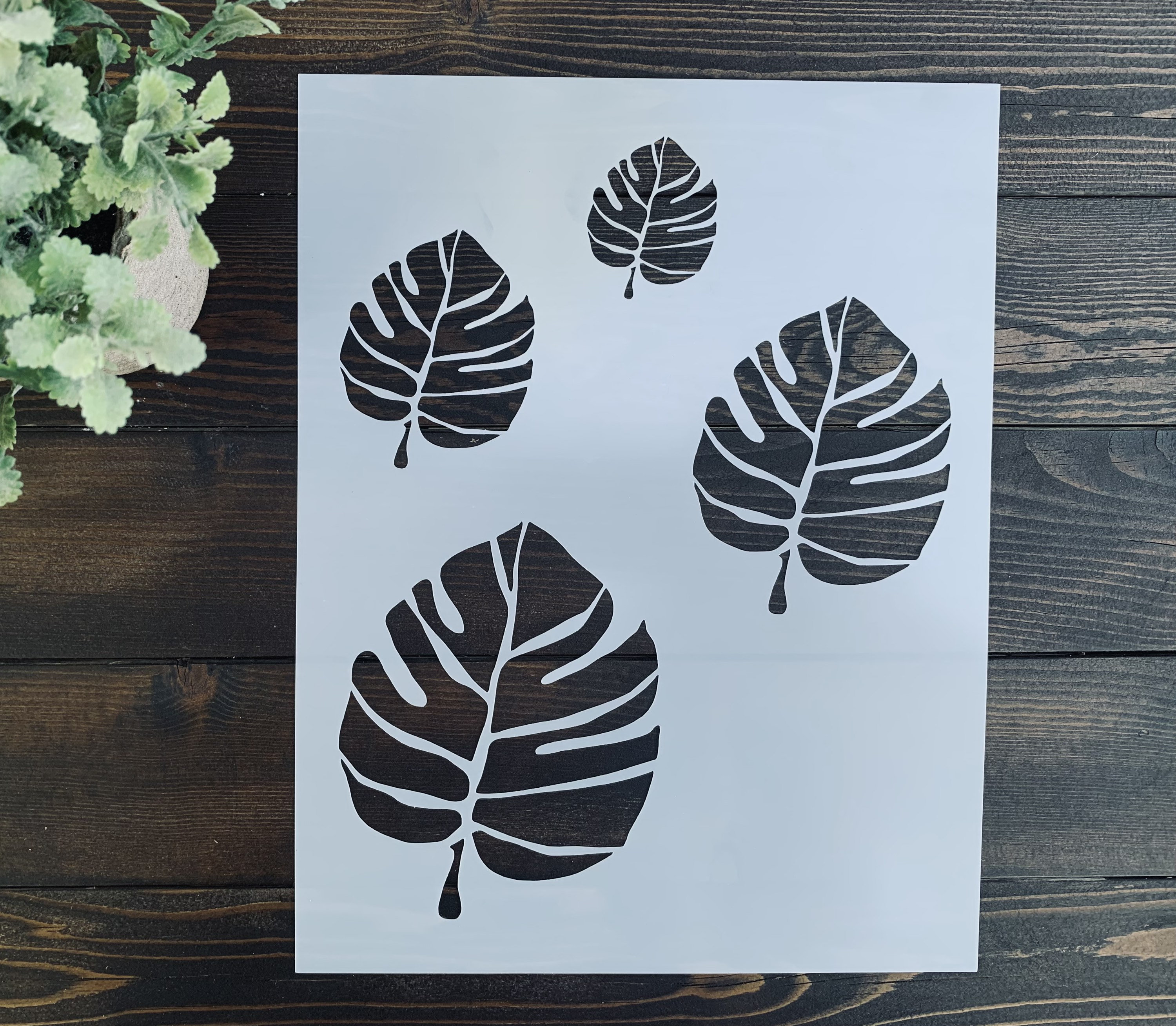 Stencil Reusable Monstera Leaf Stencil Sheet Tropical Leaf | Etsy