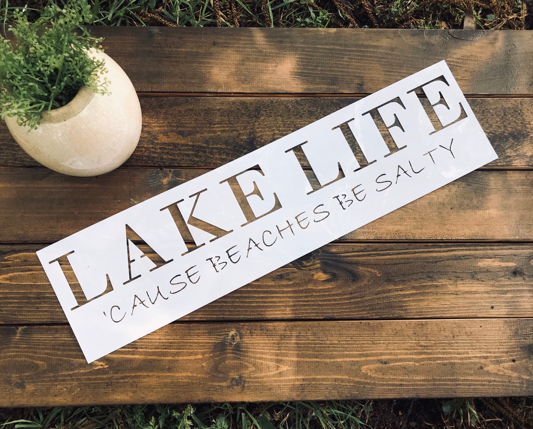 Reusable Lake Life Stencil, DIY Lake House Decor - Etsy