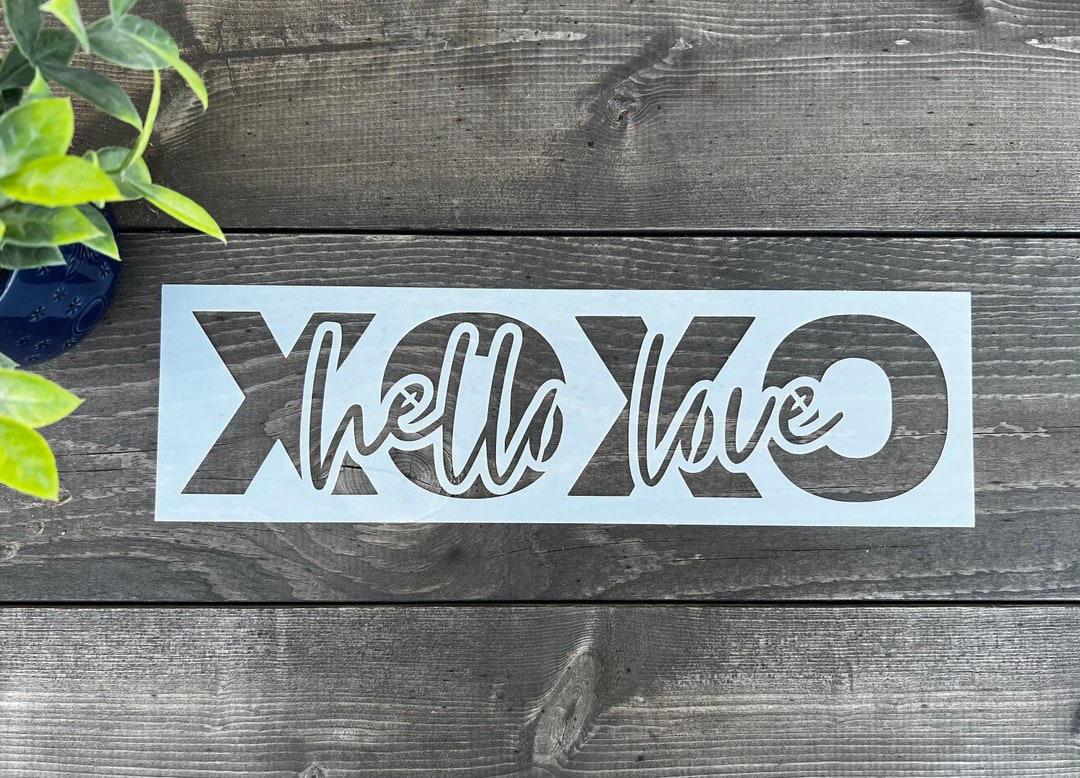 Stencil, Reusable Hello Love Stencil, Heart Stencil, Love Stencil ...