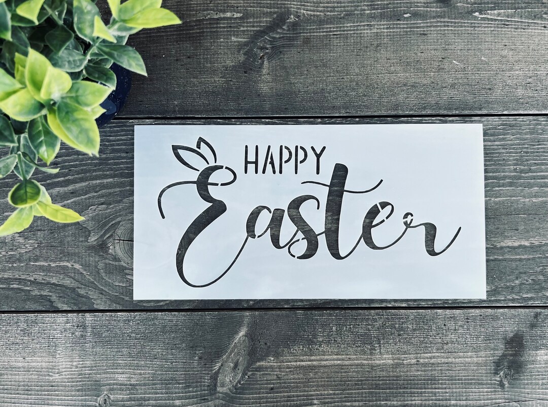 Stencil, Reusable Happy Easter Stencil, Easter Stencil, Easter Bunny ...
