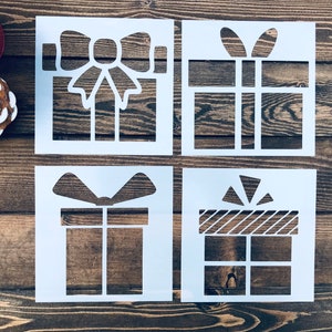 Stencil, Reusable Gift Box Stencil Bundle, Christmas Present Stencil ...