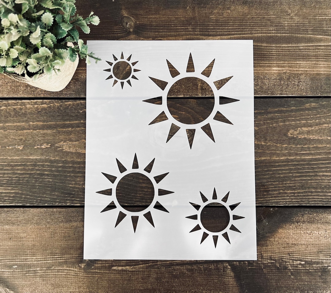 Stencil, Reusable Sun Stencil Sheet, Summer Stencil, Summer Sun Stencil ...