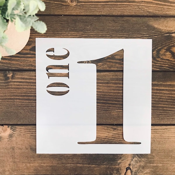 Number One Stencil - Etsy