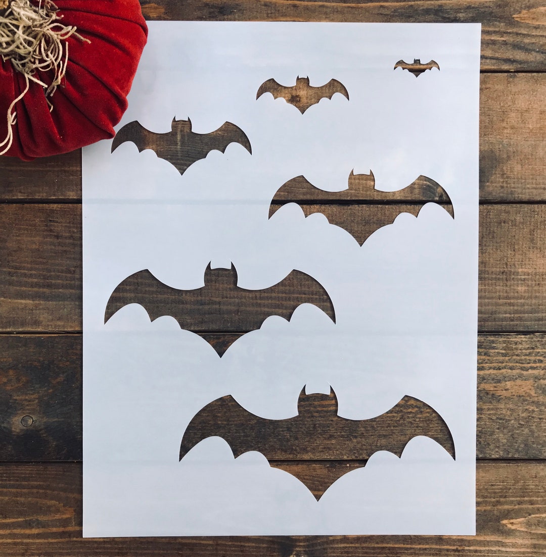 Stencil, Reusable Bat Stencil,bat Silhouette Stencil, Halloween Stencil ...