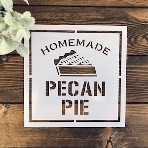 Stencil, Pecan Pie Stencil, Pie Stencil, Fall Stencil, Thanksgiving ...