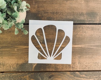 Sea Shell Stencil, Reusable Sea Shell Stencil, DIY Craft Stencil, Large ...