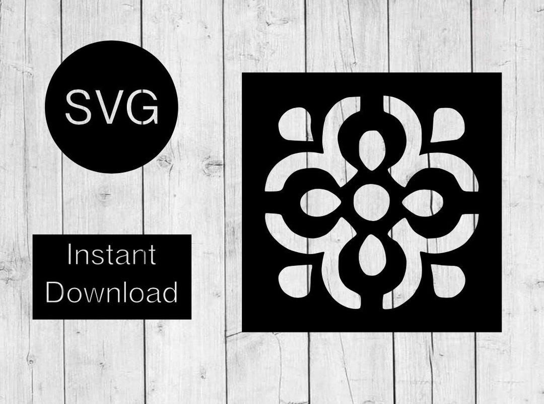 Tile Stencil SVG, Tile Stencil Cut File, Instant Stencil SVG, Farmhouse ...