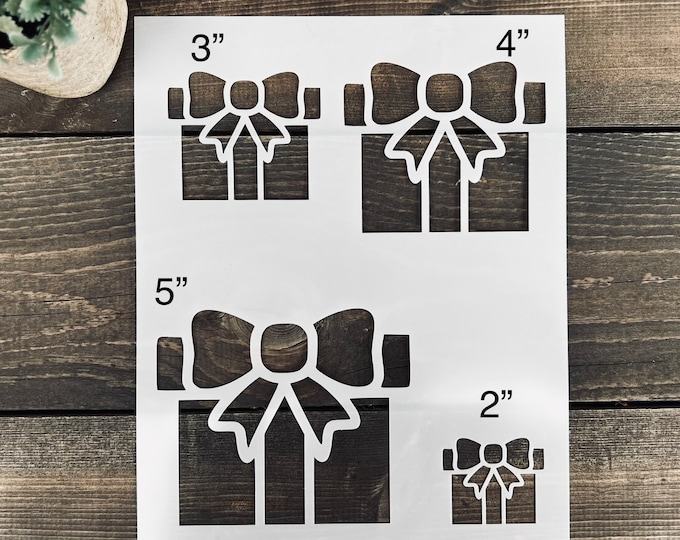 Stencil, Reusable Gift Box Stencil Sheet, Christmas Present Stencil ...