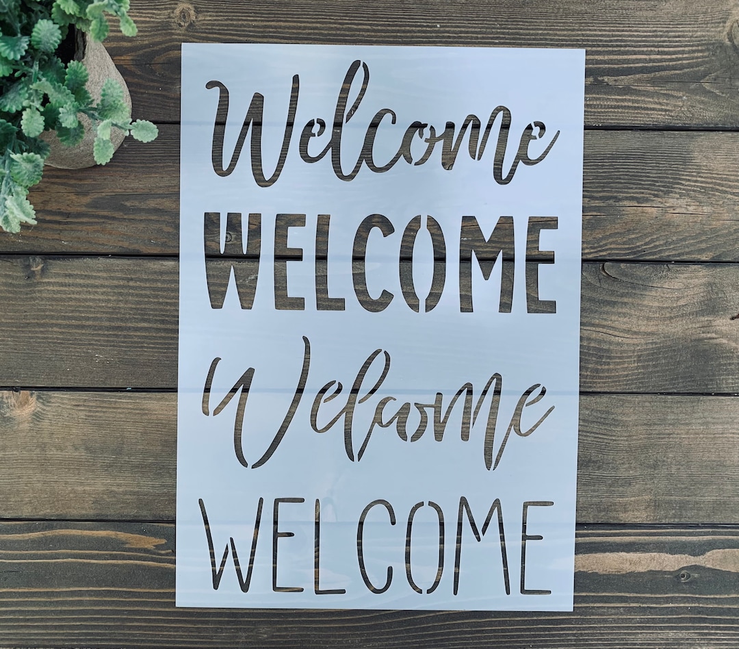 Stencil, Reusable Welcome Stencil Sheet, Welcome Stencil, Home Decor ...