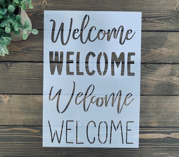 Stencil Reusable Welcome Stencil Sheet Welcome Stencil Home - Etsy