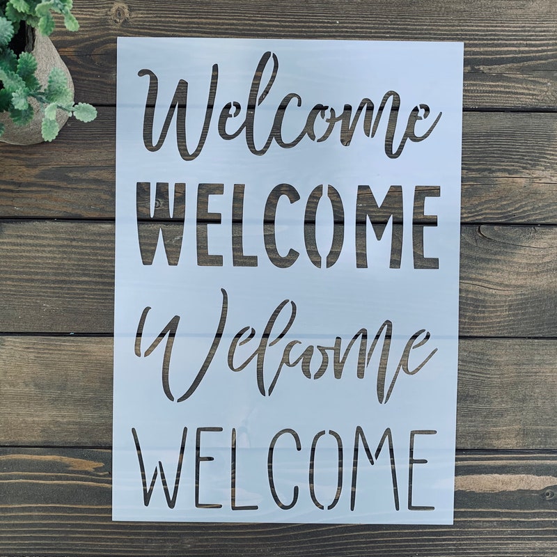 Welcome Stencil - Etsy