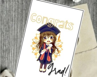 Anime Graduation Card | Etsy