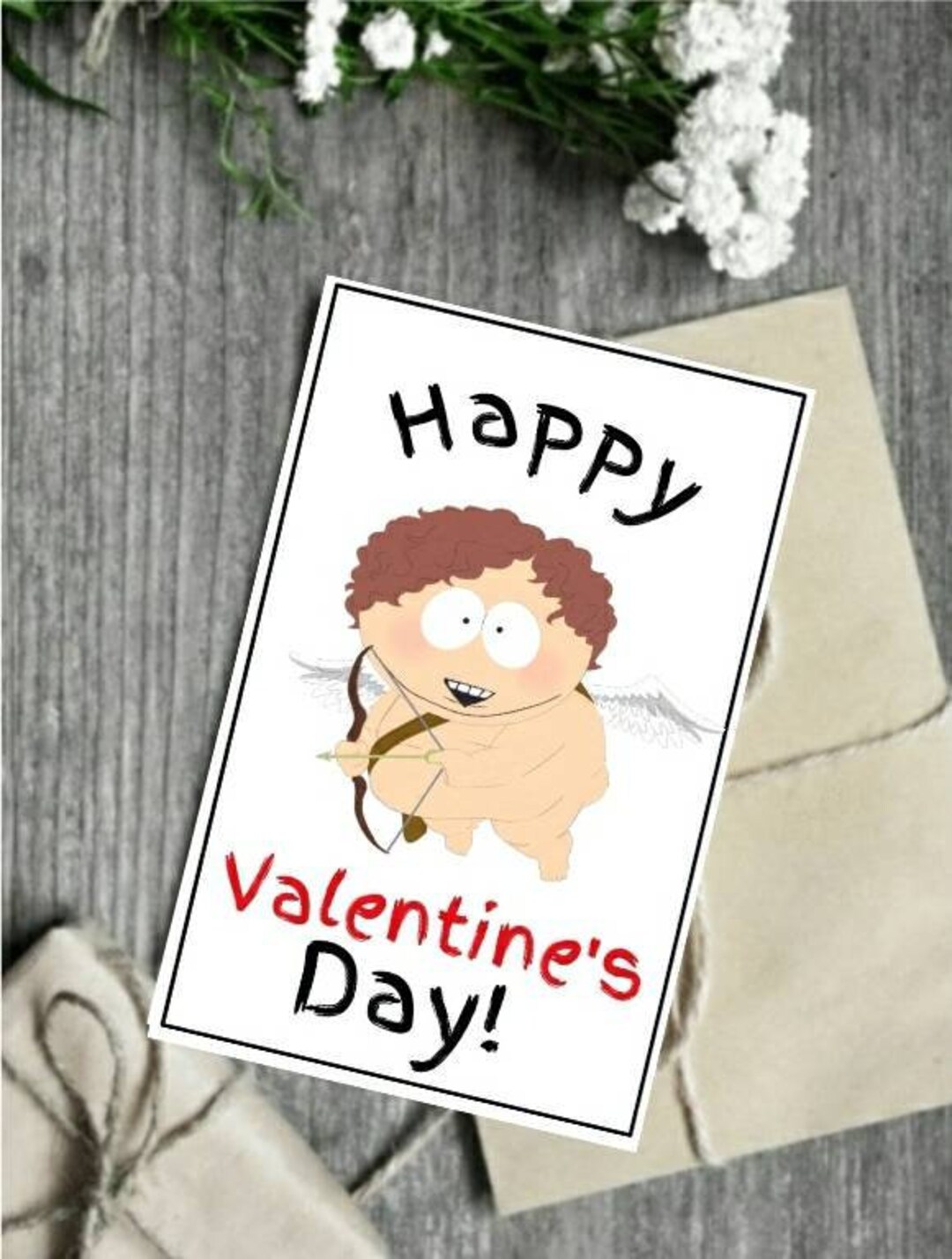 Cupid Cartman Valentine's Card - Etsy