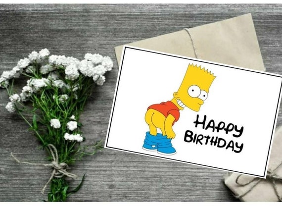 Tarjeta de cumpleaños de Bart Simpson | Etsy