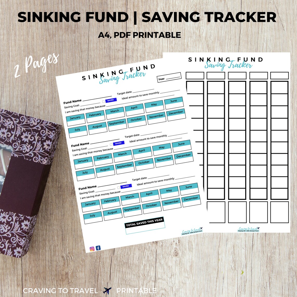 Sinking Fund | Saving Tracker | Monthly Saving Workbook | Sinking Fund ...
