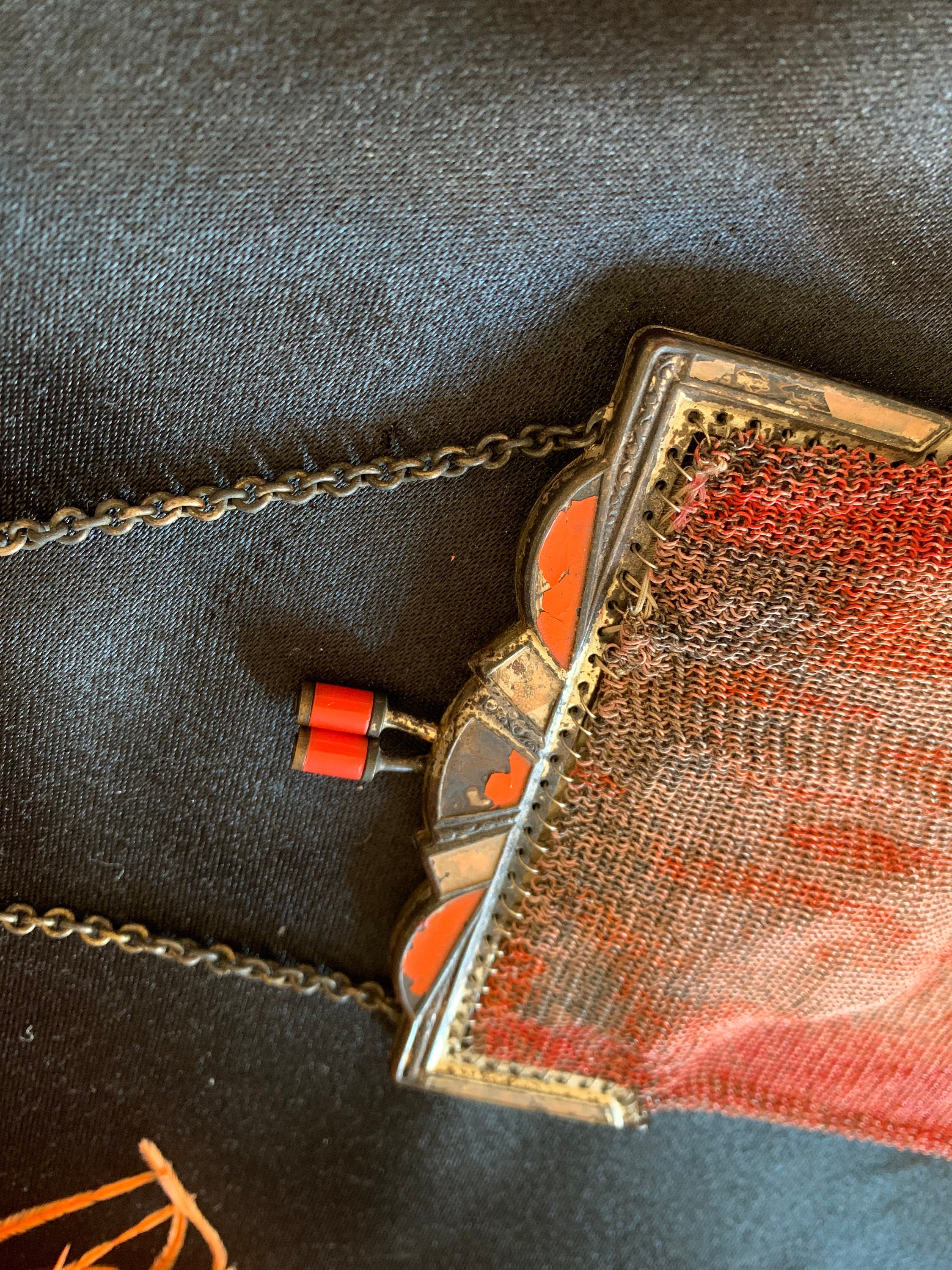 Vintage Mesh Coin Purse - Orange - Etsy