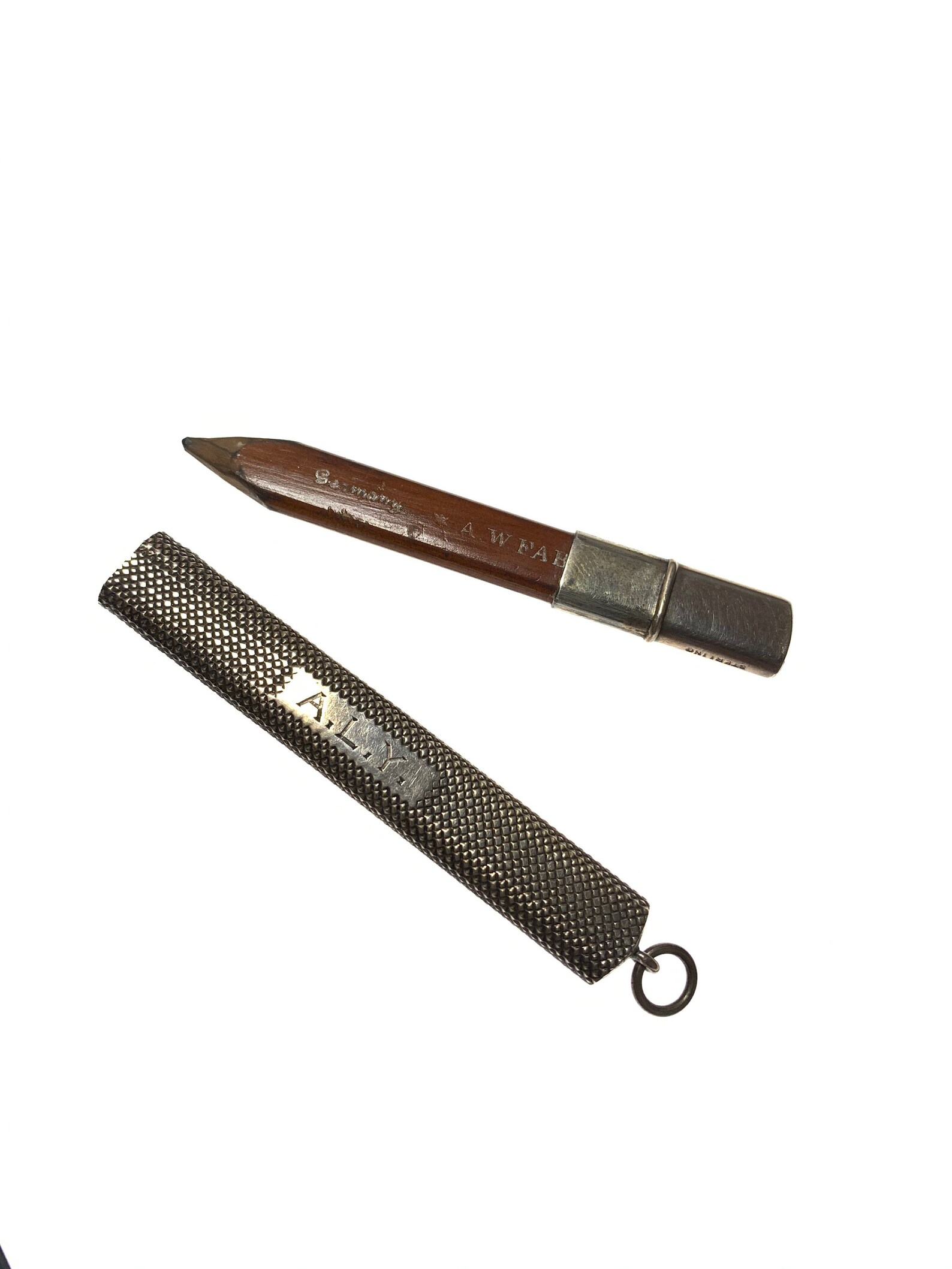 Antique Silver Pencil Case Pendant With Pencil for Chatelaine Vintage ...