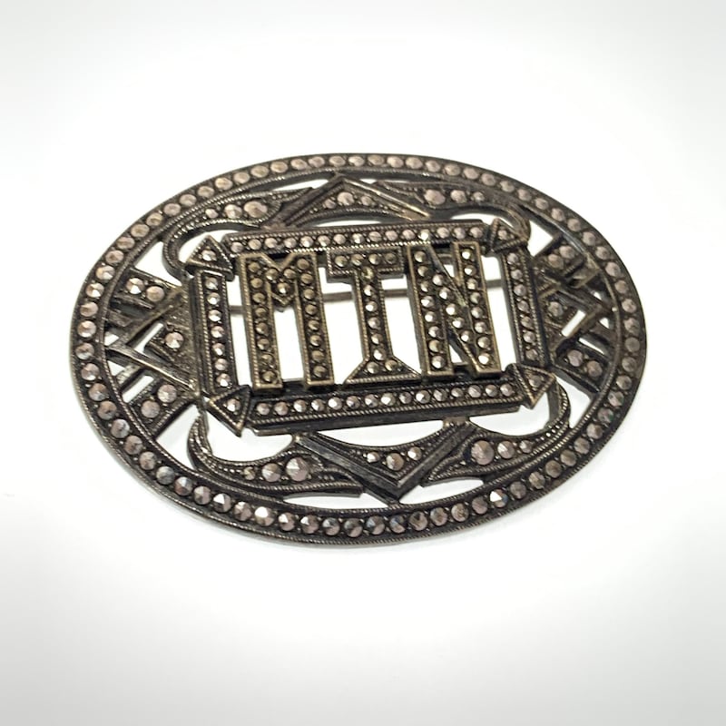 Vintage Marcasite Monogram - Etsy