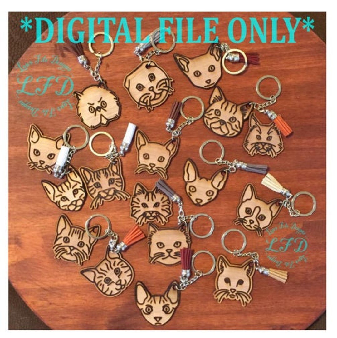 Cat Face Key Chains - Etsy