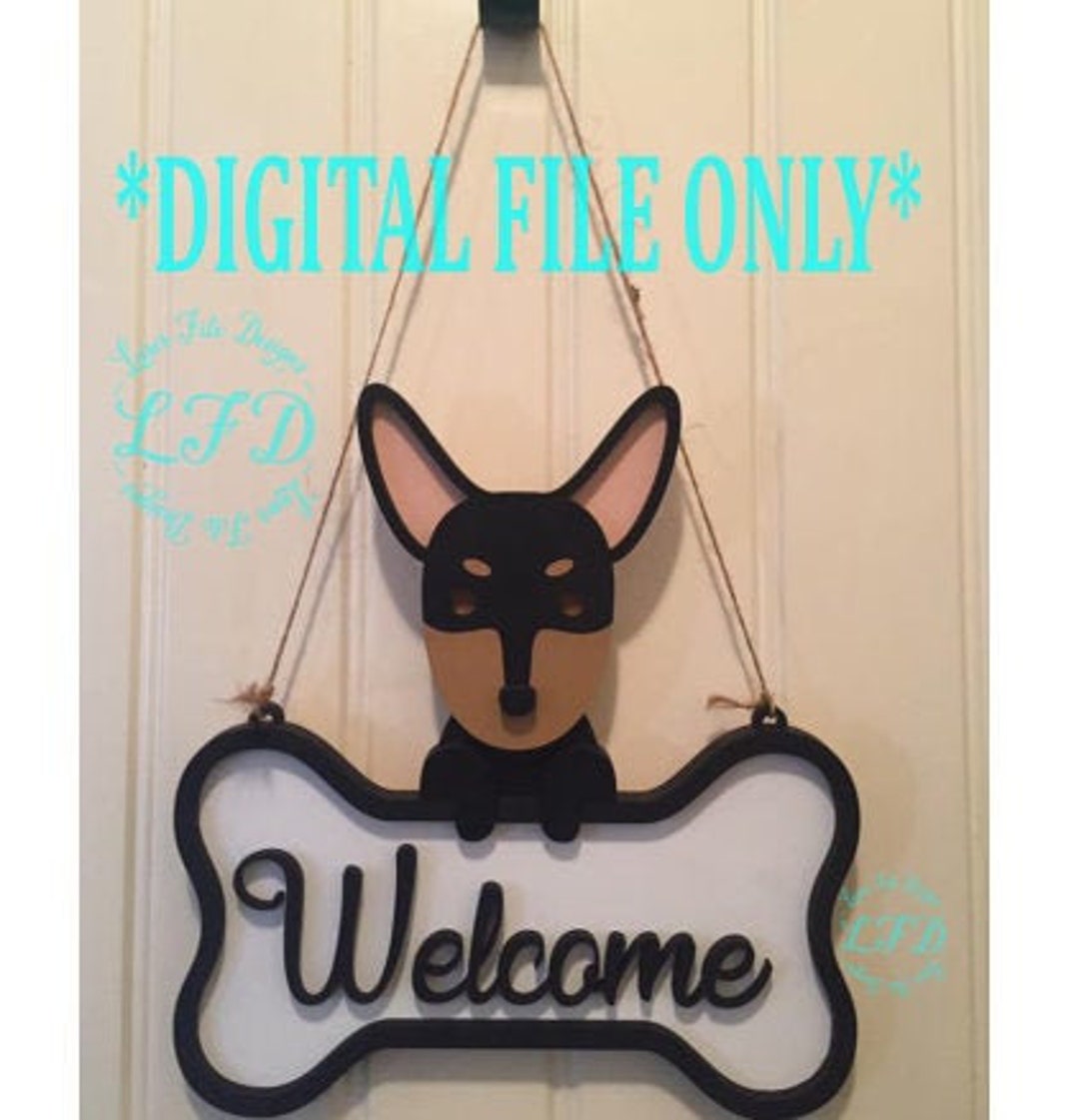 Dog Bone Welcome Sign - Pincher - Etsy