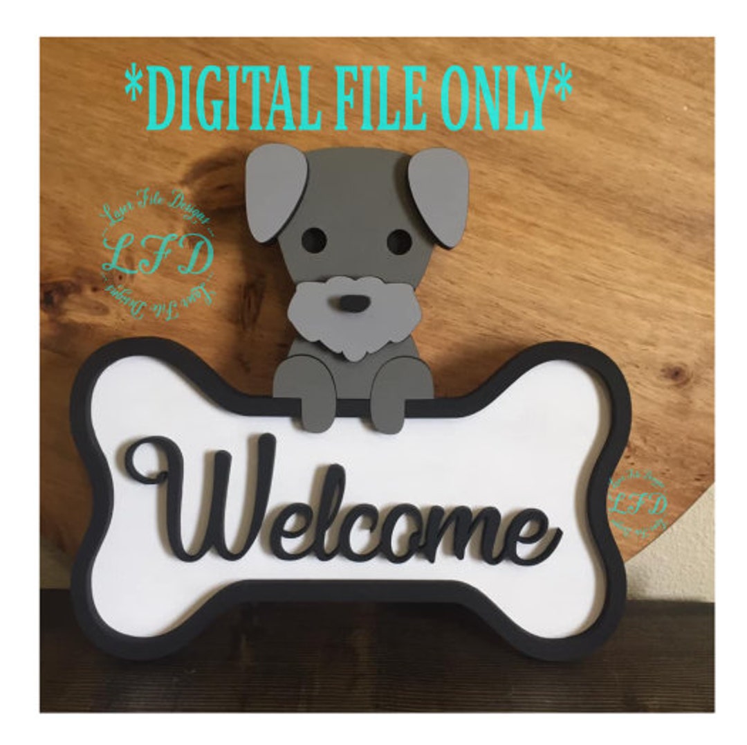 Dog Bone Welcome Sign - Schnauzer - Etsy