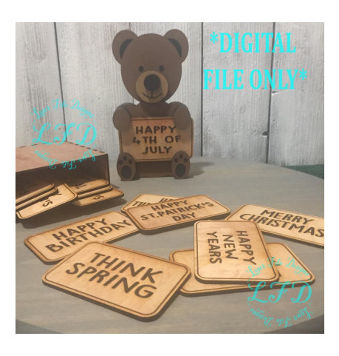 Freestanding Teddy Bear With Interchangeable Signs - Etsy