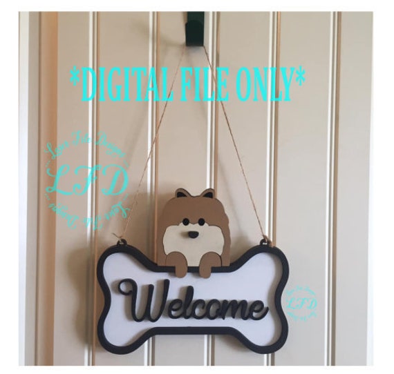 Dog Bone Welcome Sign Pomeranian | Etsy
