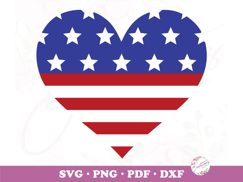 USA Flag Heart SVG, Png, Pdf, Dxf With Colored Layers - Etsy