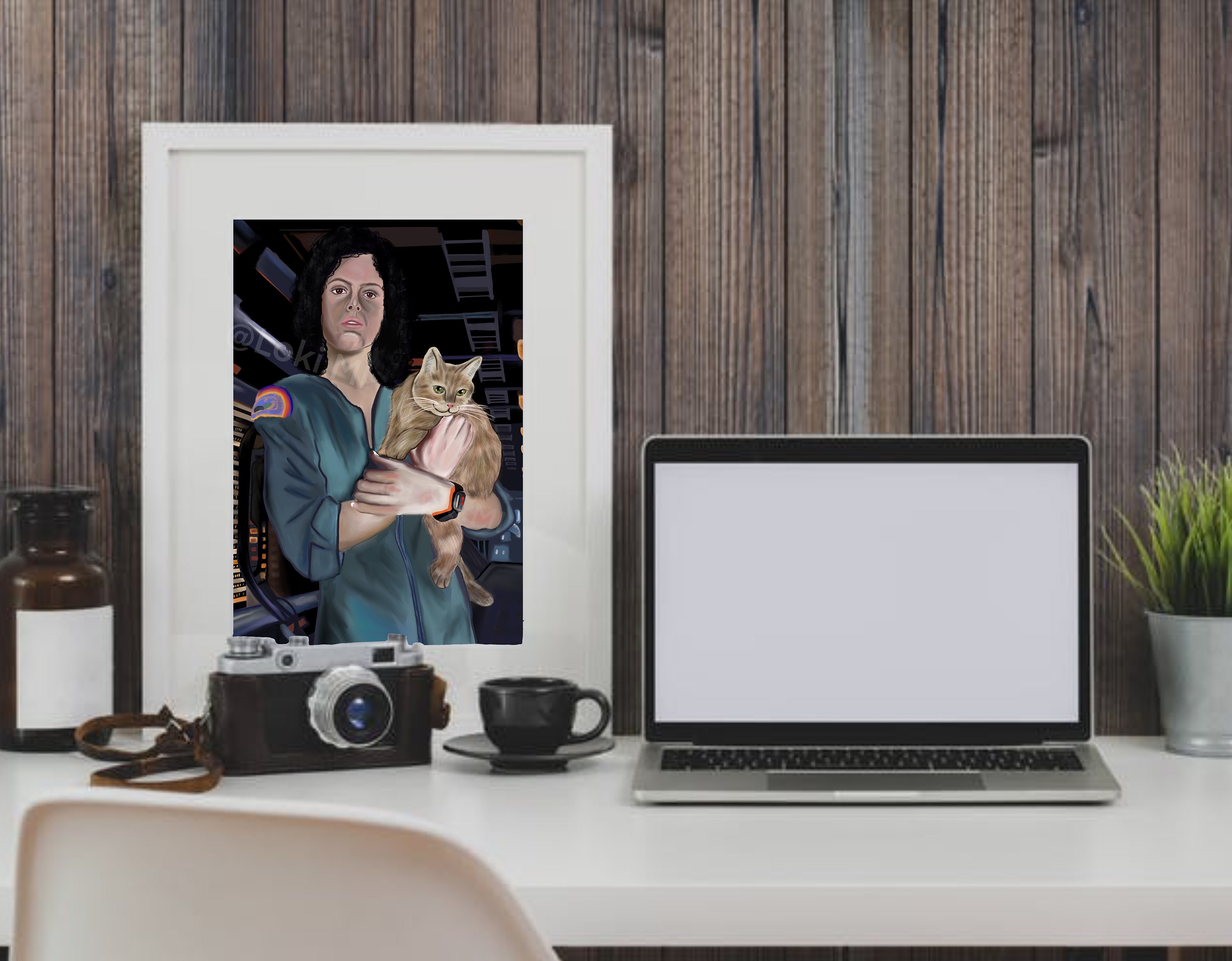 Ellen Ripley y Jonesy Alien Print - Etsy España