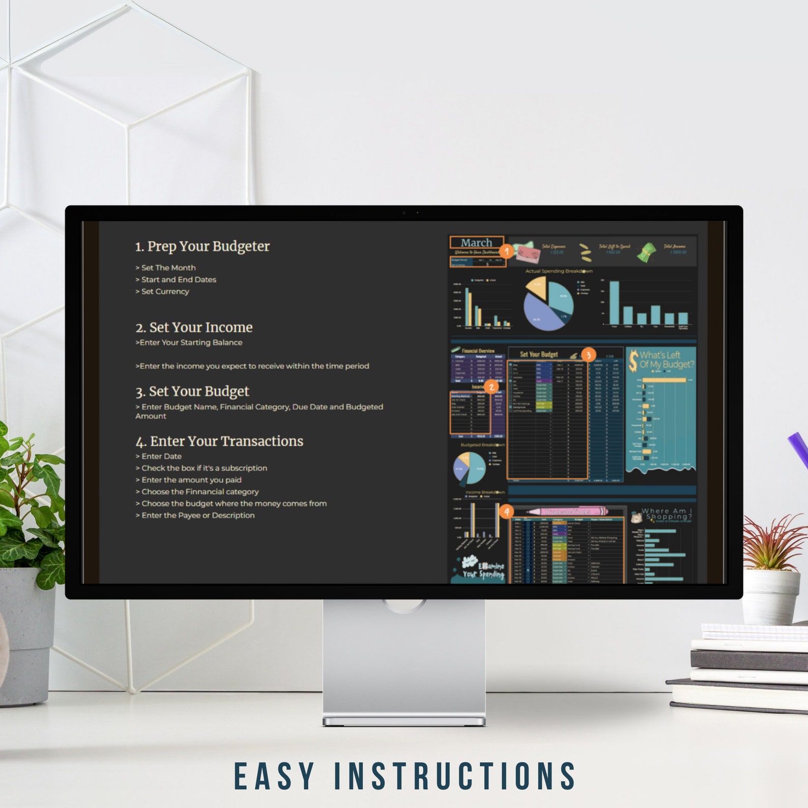 Dark Mode - Monthly Budget Spreadsheet - Ultimate Edition, Budget ...