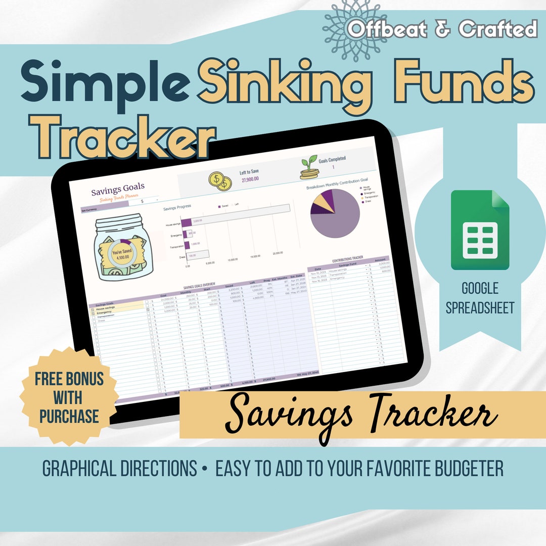 Purple-simple Sinking Fund Tracker - Savings Spreadsheet, Savings ...