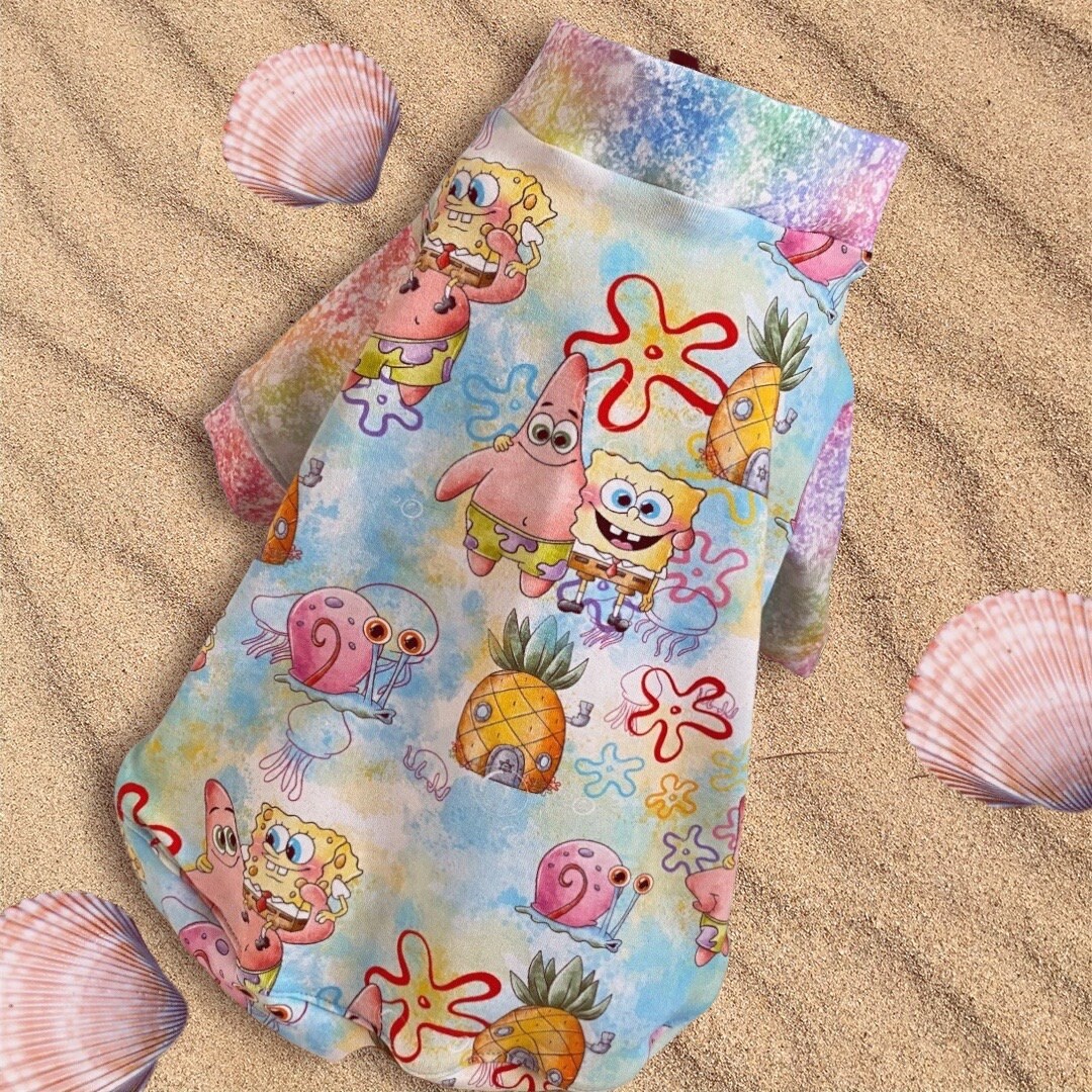 SPONGE BOB & PATRICK* Bikini Bottom Themed Dog Shirt*small Dog Spring ...