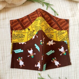 Willy Wonka Face Mask, Wonka Bar, Filter Pocket, Washable/reusable, 100 ...